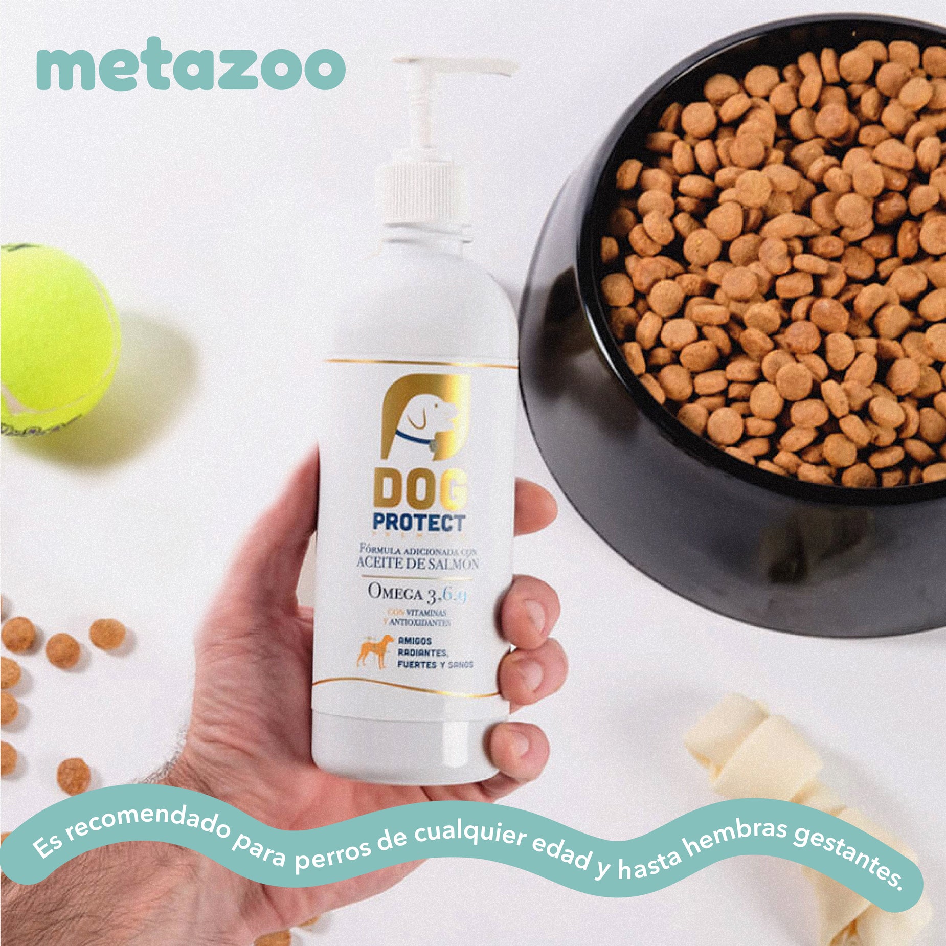 dog protect, aceite de salmon para perro con omega 3,6 y 9 – Metazoo